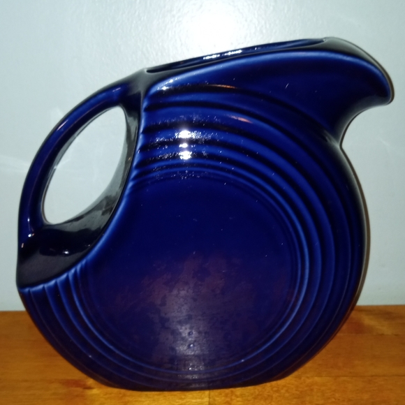 Dining | Fiesta Ware Cobalt Blue Disc Pitcher Ceramic Art Deco Carafe ...